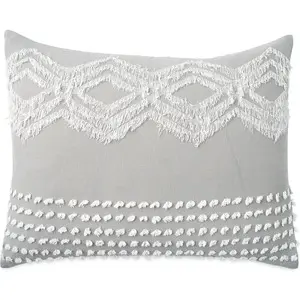 PERI HOME Cut Geo Sham Grey
