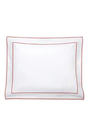 MATOUK Ansonia Pillow Sham White/ Chinese Red