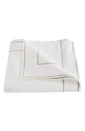 MATOUK Ansonia Cotton Percale Duvet Cover White/almond