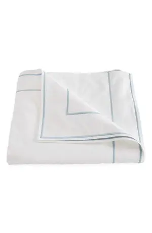 MATOUK Ansonia Cotton Percale Duvet Cover White/blue