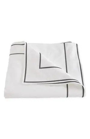 MATOUK Ansonia Cotton Percale Duvet Cover White/charcoal