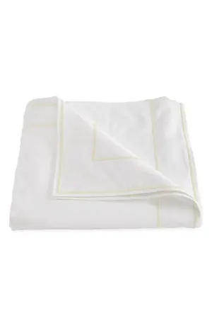 MATOUK Ansonia Cotton Percale Duvet Cover White/ivory