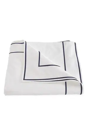 MATOUK Ansonia Cotton Percale Duvet Cover White/navy
