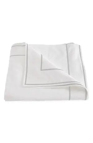 MATOUK Ansonia Cotton Percale Duvet Cover White/sterling