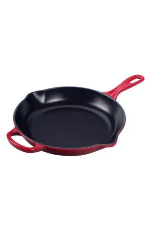 LE CREUSET Signature Handle 10 1/4 Inch Enamel Cast Iron Skillet - Cherry