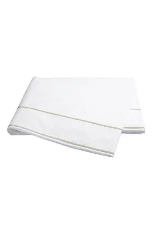 MATOUK Ansonia 500 Thread Count Flat Sheet White/ Almond