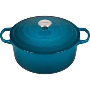 LE CREUSET Signature 7.25-quart Round Enamel Cast Iron Dutch Oven Deep Teal