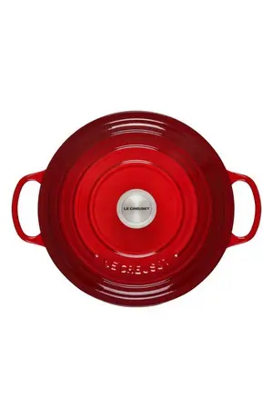 LE CREUSET Signature 7.25-quart Round Enamel Cast Iron Dutch Oven - Flame