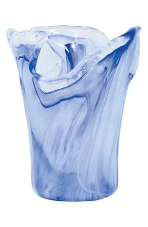 VIETRI Onda Short Glass Vase - Cobalt