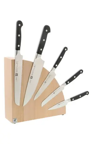 ZWILLING Rounded Magnetic Beechwood Knife Block - Natural Beechwood