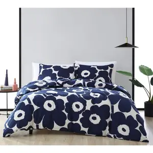 Marimekko Unikko Duvet Cover & Sham Set - Indigo Blue