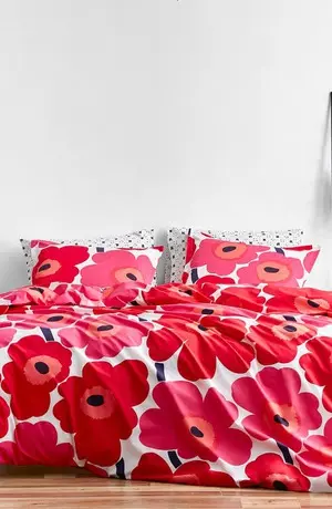 Marimekko Unikko Duvet Cover & Sham Set - Red