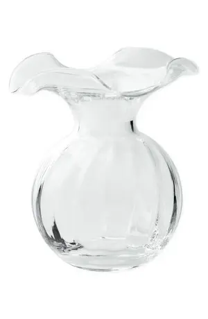 VIETRI Hibiscus Glass Fluted Vase - Clear