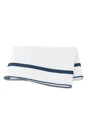 MATOUK Louise 500 Thread Flat Sheet Navy