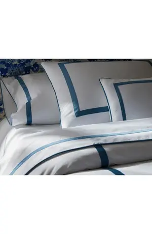 MATOUK Louise 500 Thread Flat Sheet - Navy
