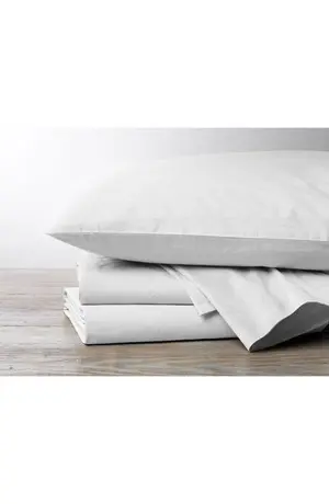 COYUCHI Crinkled Organic Cotton Percale Sheet Set - Alpine White
