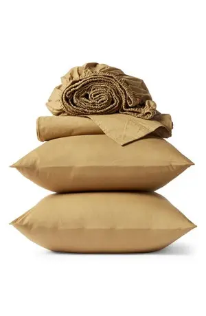 COYUCHI Crinkled Organic Cotton Percale Sheet Set Hazel