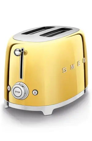 SMEG 50s Retro Style Two-slice Toaster Gold