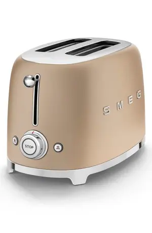 SMEG 50s Retro Style Two-slice Toaster Matte Champagne
