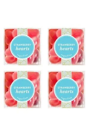 SUGARFINA Strawberry Hearts Set Of 4 Candy Cubes - Blue