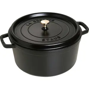 STAUB 7-quart Enameled Cast Iron Dutch Oven - Black Matte
