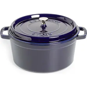 STAUB 7-quart Enameled Cast Iron Dutch Oven Dark Blue