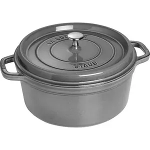 STAUB 7-quart Enameled Cast Iron Dutch Oven - Graphite Grey