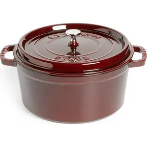 STAUB 7-quart Enameled Cast Iron Dutch Oven Grenadine