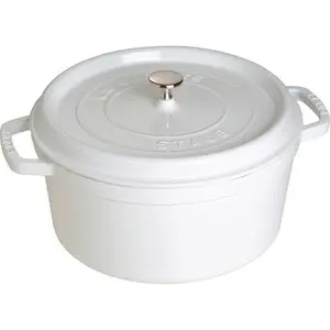 STAUB 7-quart Enameled Cast Iron Dutch Oven - Matte White