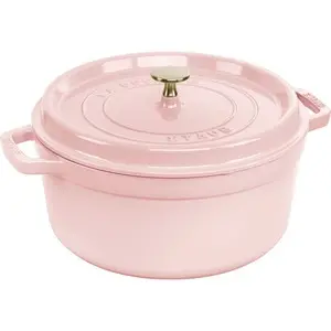 STAUB 7-quart Enameled Cast Iron Dutch Oven Pink