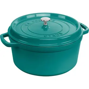 STAUB 7-quart Enameled Cast Iron Dutch Oven - Turquoise