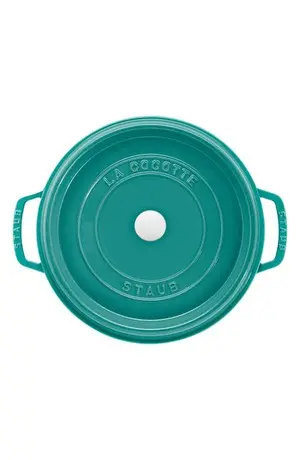 STAUB 7-quart Enameled Cast Iron Dutch Oven - Turquoise