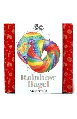 BROOKLYN BREW SHOP Farmsteady Rainbow Bagel Making Kit - Red