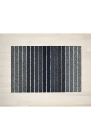 CHILEWICH Block Stripe Indoor/outdoor Doormat - Denim