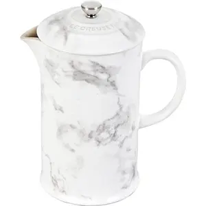 LE CREUSET Stoneware French Press White Marble