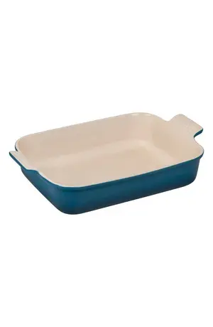LE CREUSET Heritage 4-quart Rectangular Stoneware Dish Deep Teal