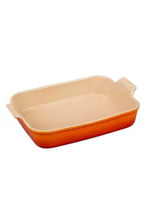 LE CREUSET Heritage 4-quart Rectangular Stoneware Dish Flame