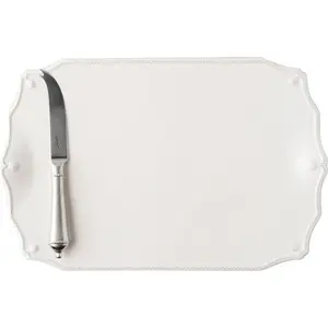 JULISKA Berry And Thread Serving Board & Knife - Whitewash