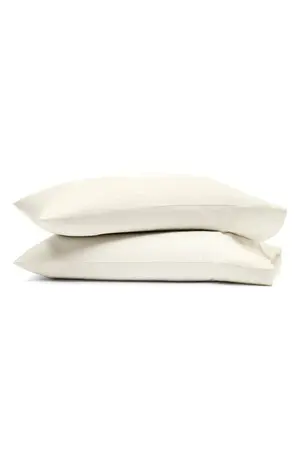 BOLL & BRANCH Set Of 2 Percale Hemmed Pillowcases - Cream