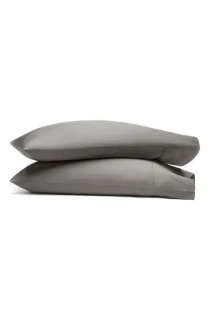 BOLL & BRANCH Set Of 2 Percale Hemmed Pillowcases - Stone
