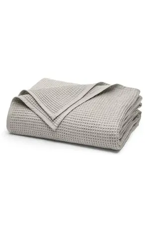BOLL & BRANCH Waffle Organic Cotton Blanket - Pewter