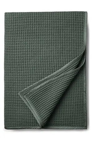 BOLL & BRANCH Waffle Organic Cotton Blanket Spruce