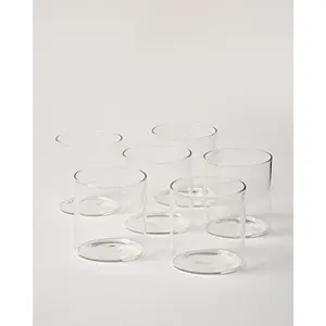 FARMHOUSE POTTERY Silo Set Of 6 Juice Glasses - Clear