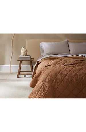 COYUCHI Diamond Stitch Organic Cotton Comforter - Ginger