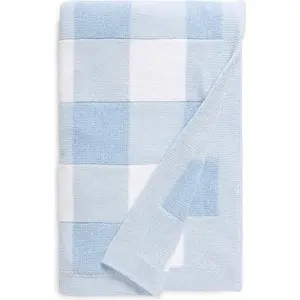 Nordstrom Chenille Baby Blanket Blue Feather Gingham
