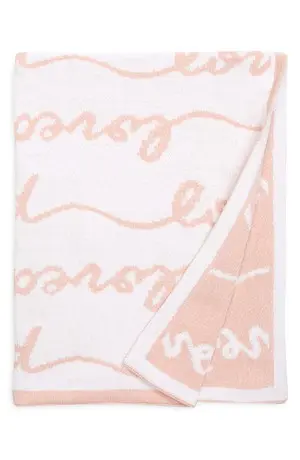 Nordstrom Chenille Baby Blanket Pink Lotus Loved