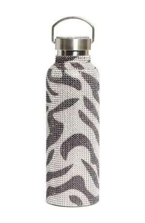 Collina Strada Crystal Embellished Insulated Water Bottle - Zebra