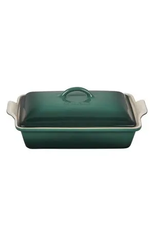 LE CREUSET 4-quart Rectangular Stoneware Casserole With Lid Artichaut
