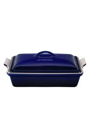 LE CREUSET 4-quart Rectangular Stoneware Casserole With Lid Indigo