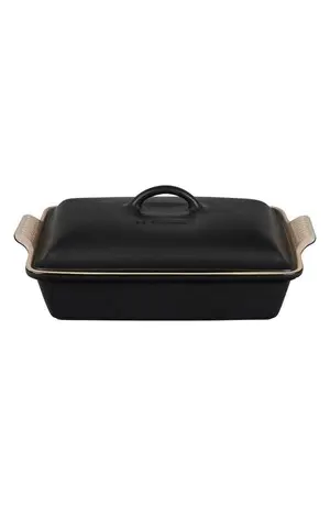 LE CREUSET 4-quart Rectangular Stoneware Casserole With Lid Licorice